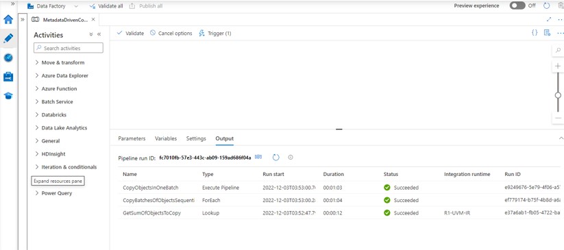 Azure Data Factory metadata-driven copy task